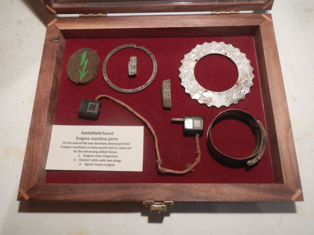 Relic Enigma Machine Parts With Display Case - SOLD - Enigma Museum